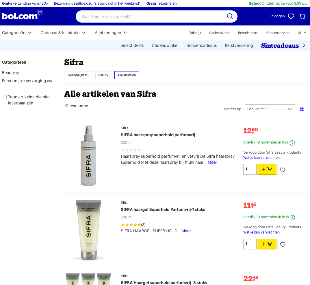 Persoonlijke verzorging-Bol.com-Sifra - Sifra Beauty Products