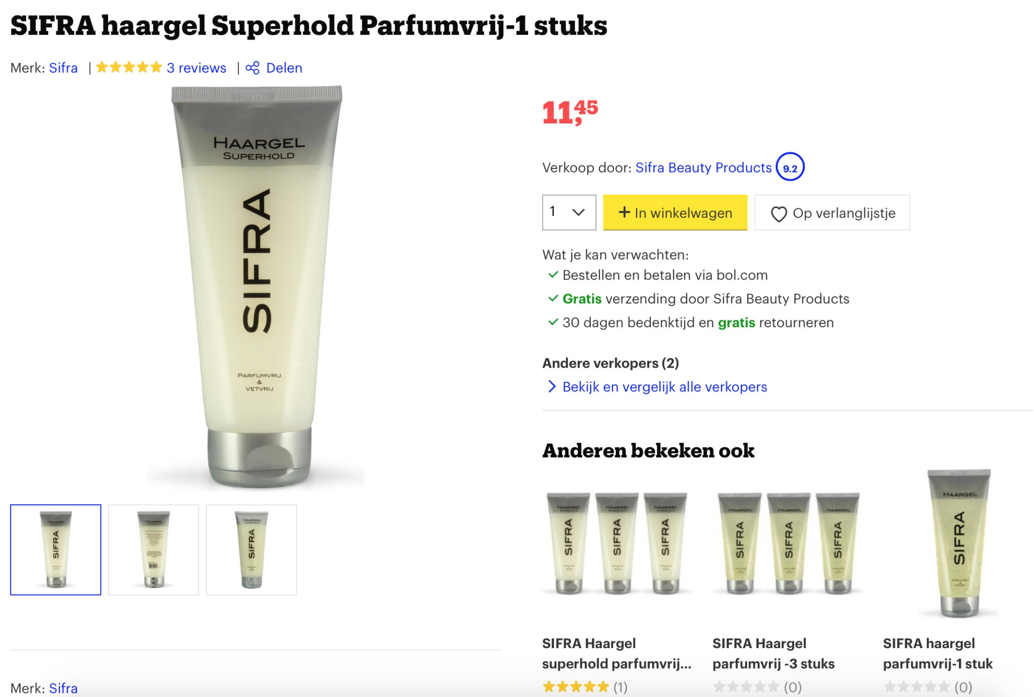 Referentie: Sifra-Bol.com - Sifra Beauty Products